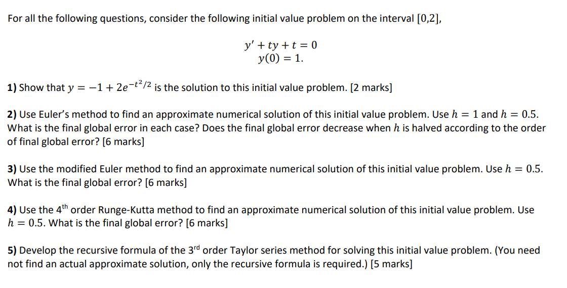 Solved Use Euler's method to find an approximate numerical | Chegg.com