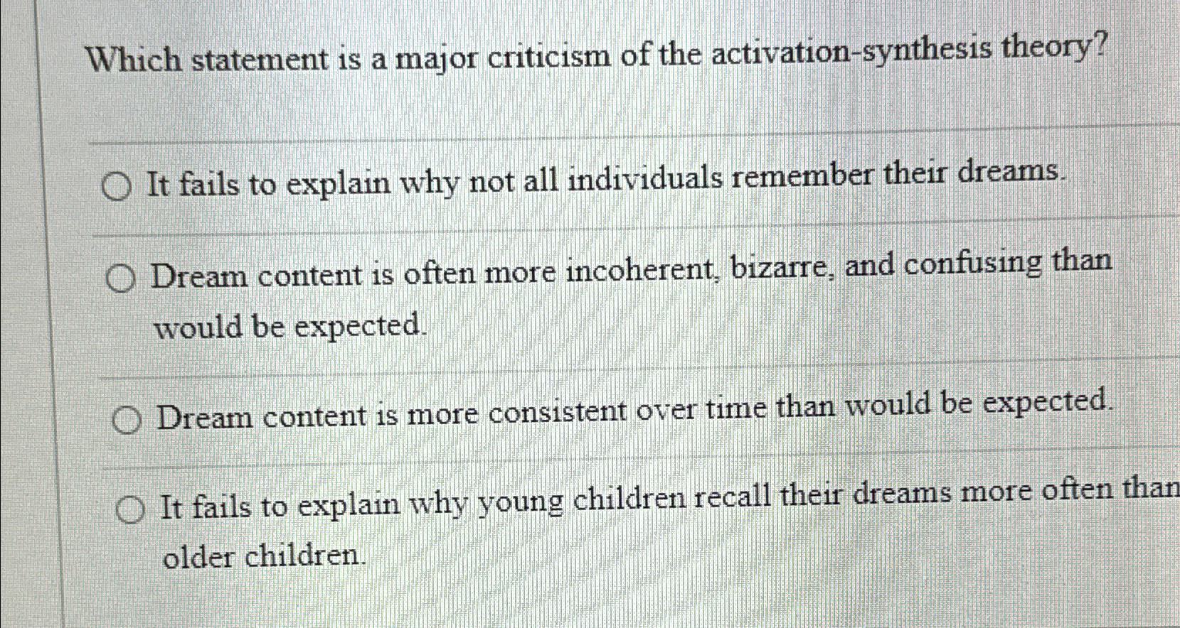 Solved Which statement is a major criticism of the | Chegg.com