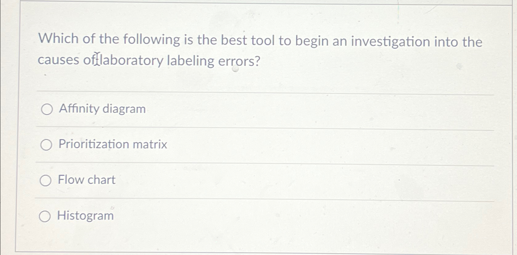 Solved Which of the following is the best tool to begin an | Chegg.com