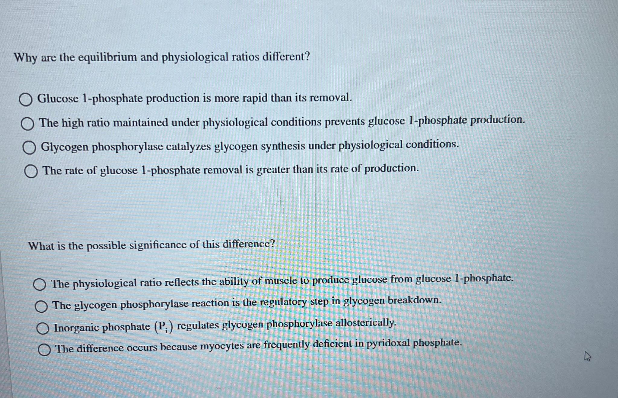 Solved Why are the equilibrium and physiological ratios | Chegg.com