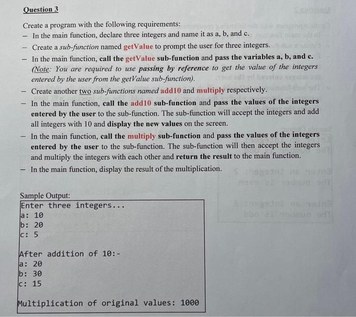 Solved Create a program with the following requirements: - | Chegg.com
