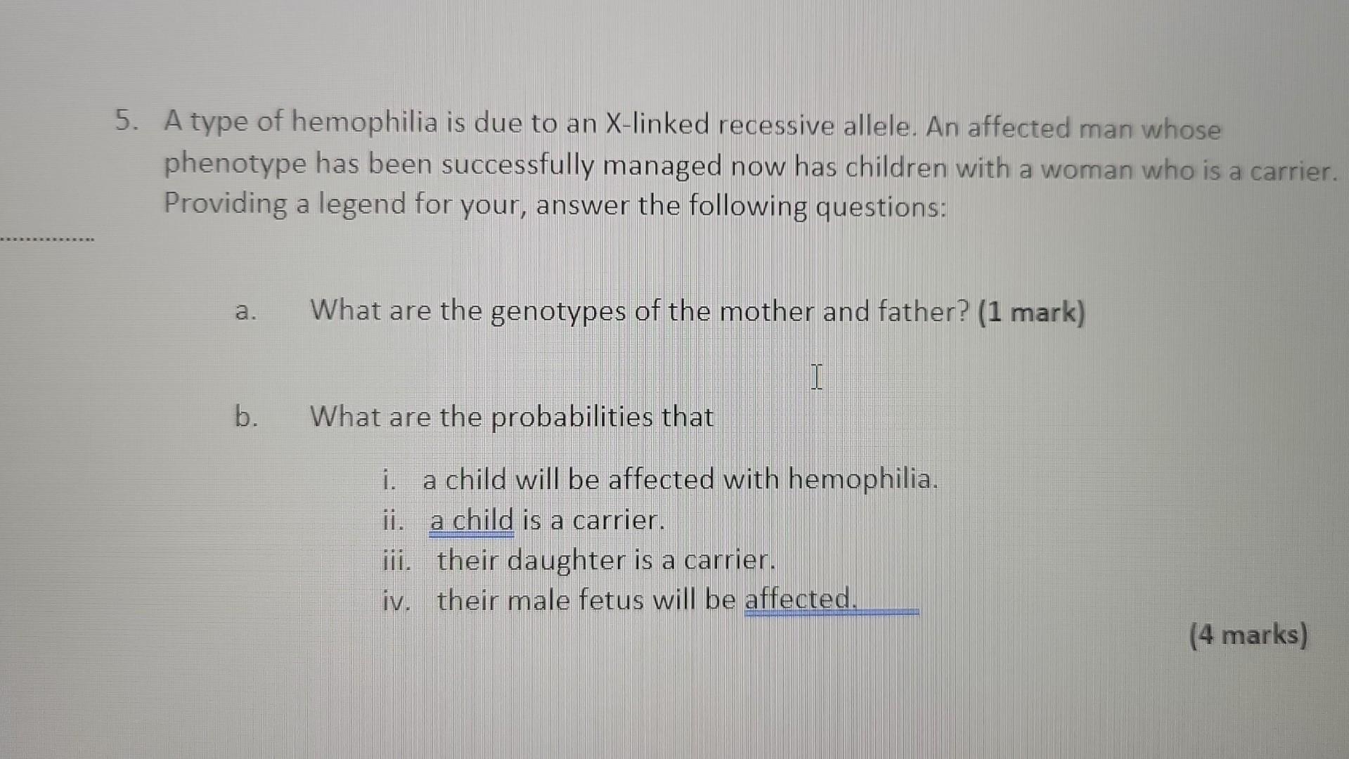 Solved 3. Describe the pattern of inheritance shown in the | Chegg.com