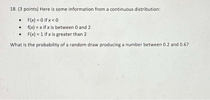Solved 18. ( 3 points) Here is some information from a | Chegg.com
