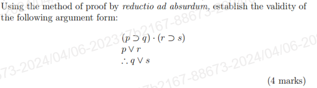 Solved Using the method of proof by reductio ad absurdum, | Chegg.com