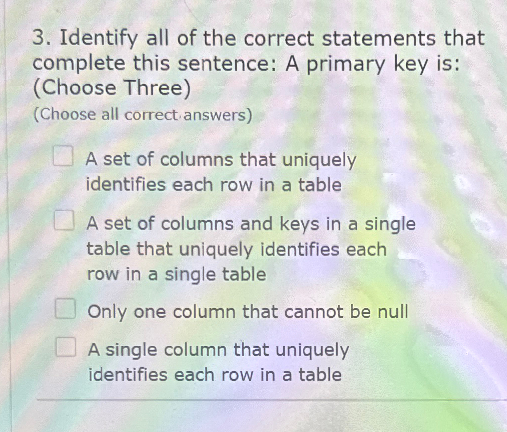 Solved Identify all of the correct statements that complete | Chegg.com