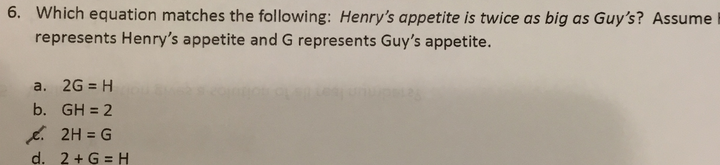 Which equation matches the following: Henry's | Chegg.com