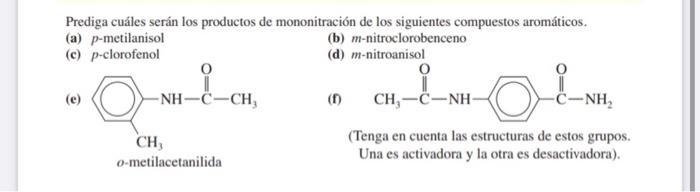 Solved Predict what the mononitration products of the | Chegg.com