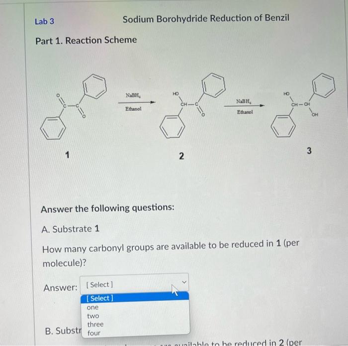 Solved Lab 3 Sodium Borohydride Reduction of Benzil Part 1. | Chegg.com