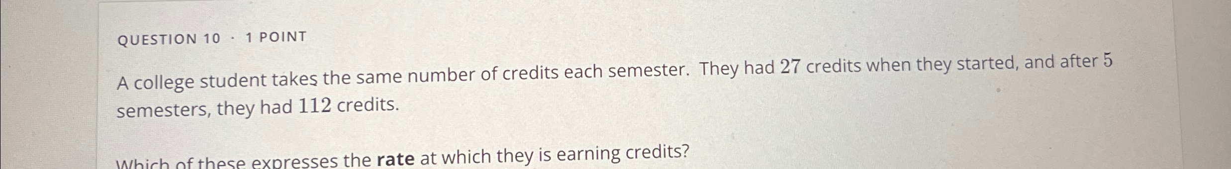 Solved QUESTION 10*1 ﻿POINTA college student takes the same | Chegg.com