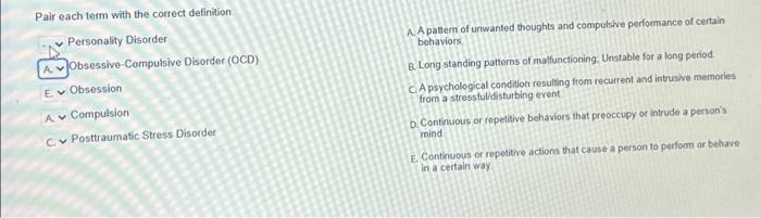 Solved Pair each term with the correct definition. | Chegg.com