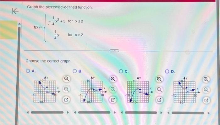 Solved K Graph the piecewise-defined function. f(x) = --x²+3 | Chegg.com
