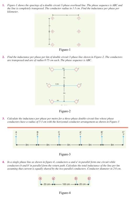 Solved 1. Figure shows the spacings of a double circuit | Chegg.com