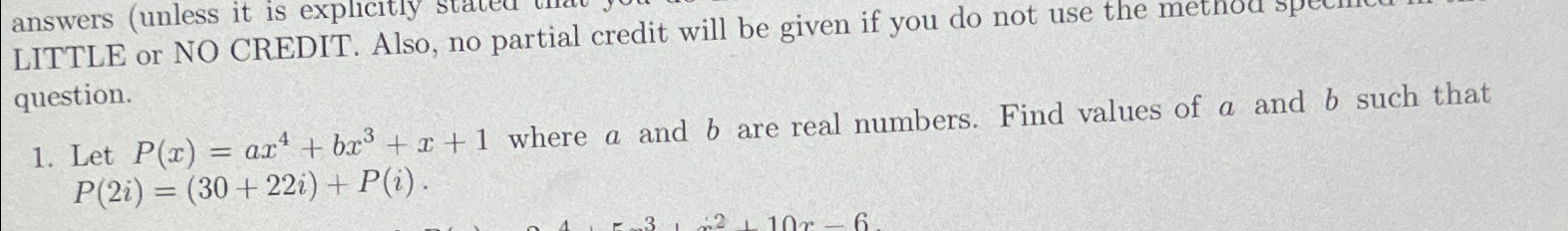 Solved will be given if you do not use the metnod LITTLE or | Chegg.com