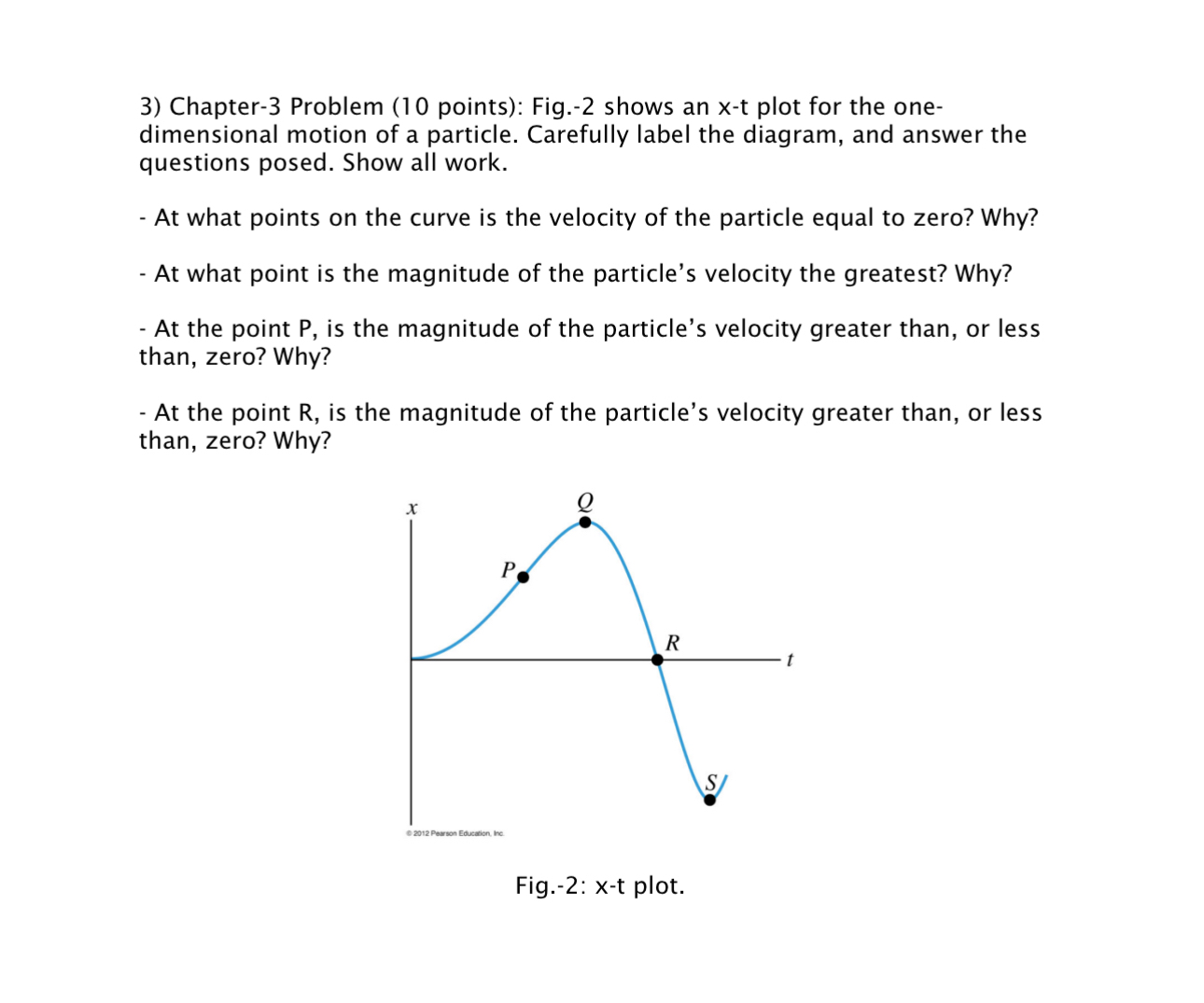 Solved Chapter-3 ﻿Problem (10 ﻿points): Fig.-2 ﻿shows an x-t | Chegg.com