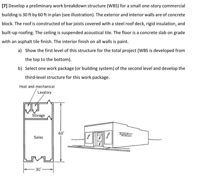 Solved [7] Develop a preliminary work breakdown structure | Chegg.com