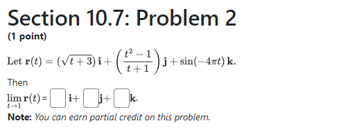 Solved Section 10.7: Problem 2(1 ﻿point)Let | Chegg.com