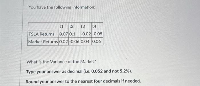 Solved You have the following information: What is the | Chegg.com