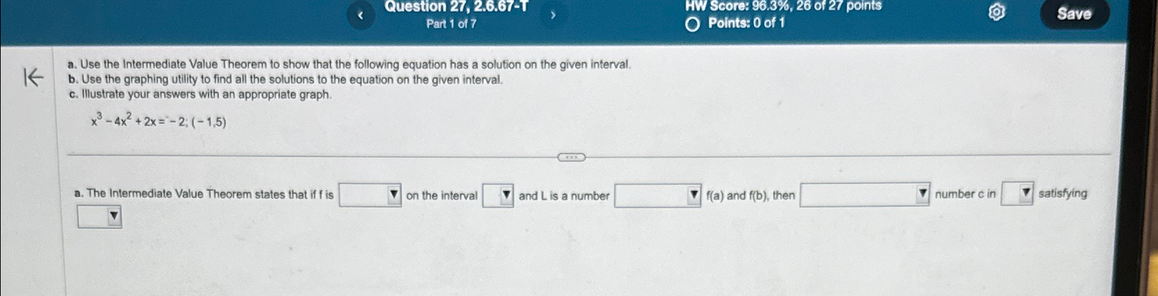 Solved Question 27, 2.6.67-1HW Score: 96.3%,26 ﻿of 27 | Chegg.com