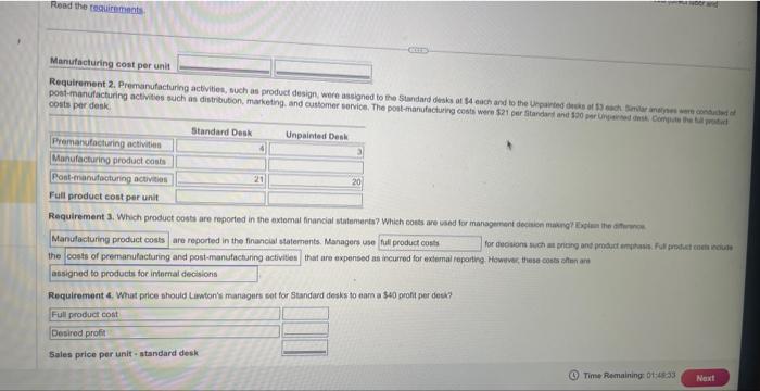 manufncturing overhead), lts activities and rolated | Chegg.com