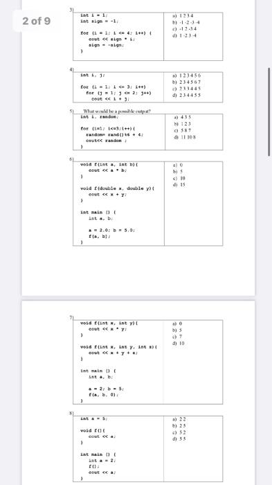 Solved Question 1. [8 marks] For all of the following | Chegg.com