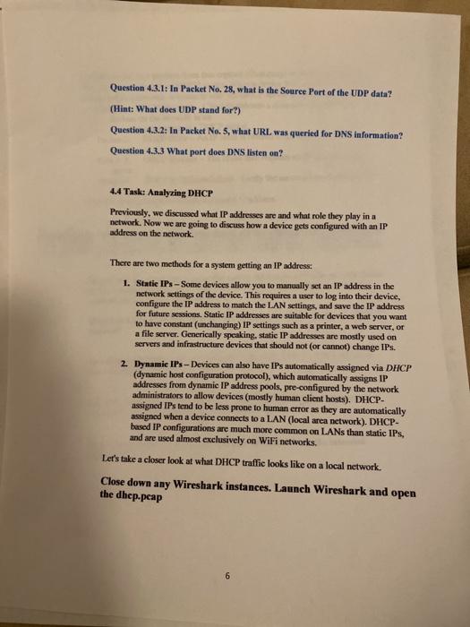 Wireshark Assignment 1. Overview Wireshark is an open | Chegg.com