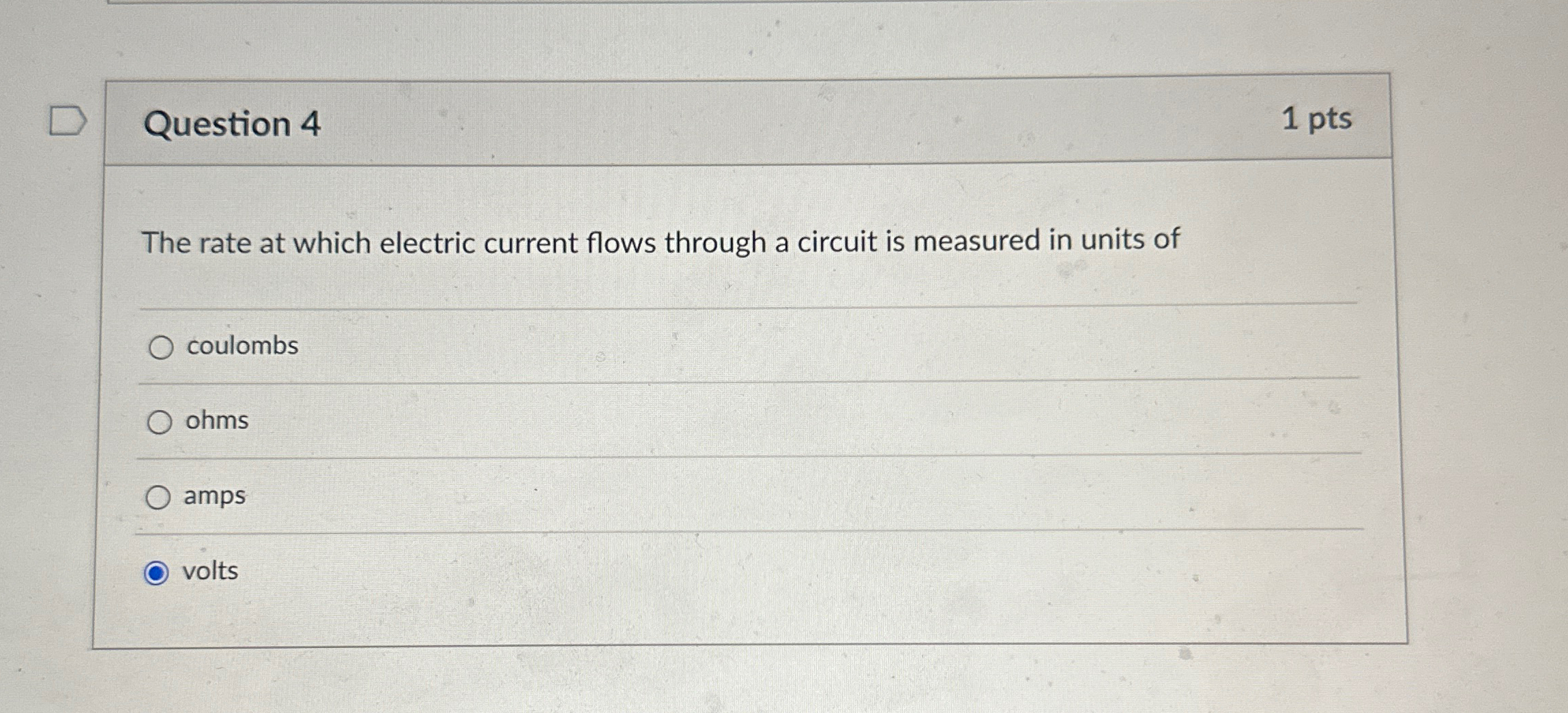 Solved Question 41 ﻿ptsThe rate at which electric current | Chegg.com