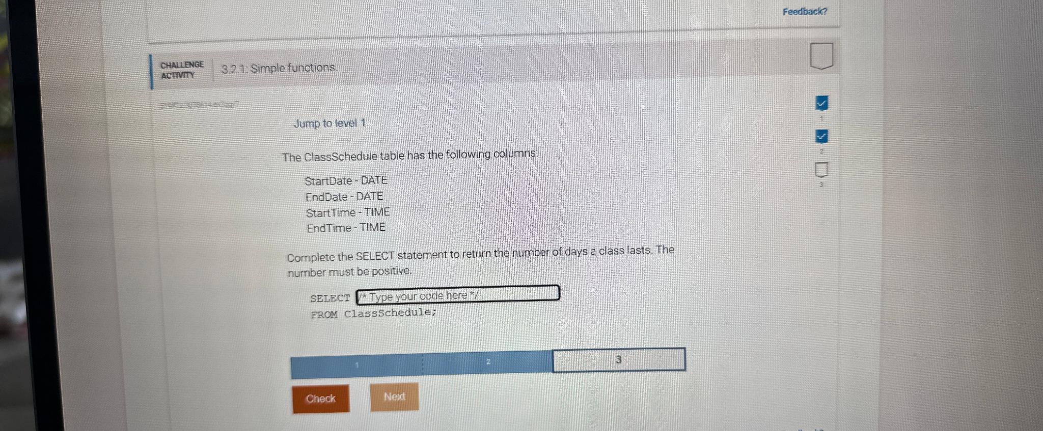 Solved Feedback?CHALENGEACTIVIT3.2.1: Simple functionsJump | Chegg.com