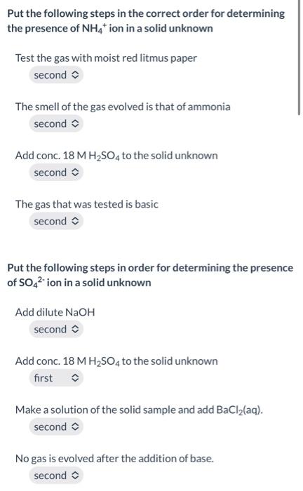 Solved Put the following steps in the correct order for | Chegg.com