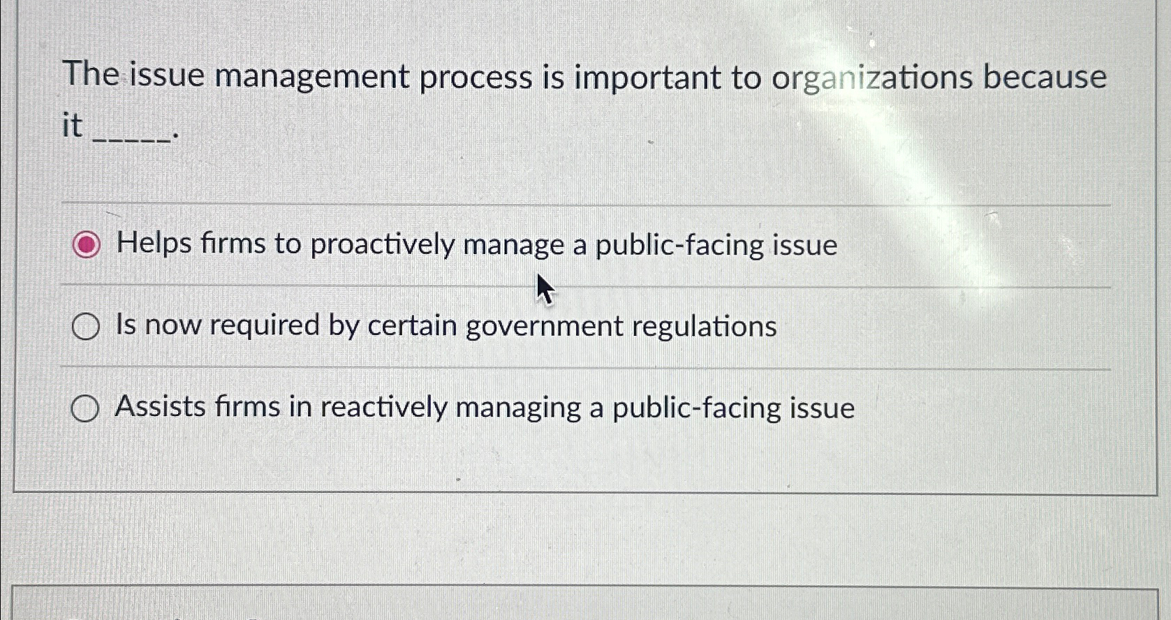 Solved The issue management process is important to | Chegg.com