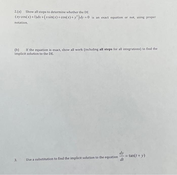 Solved Use the integration factor technique (showing all | Chegg.com