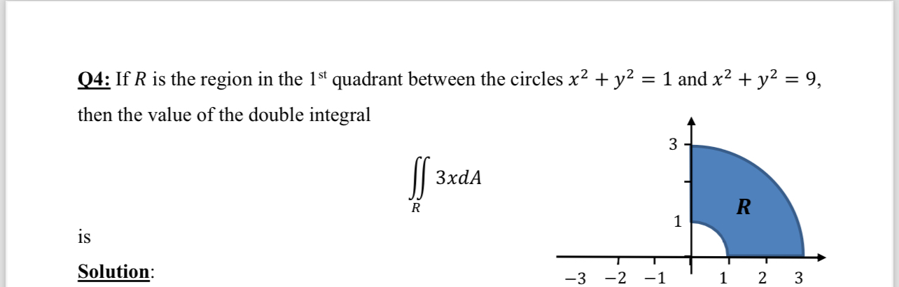 Solved Q4: If R ﻿is the region in the 1st ﻿quadrant between | Chegg.com