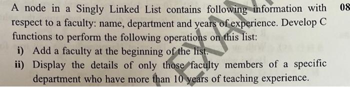 Solved A node in a Singly Linked List contains following | Chegg.com