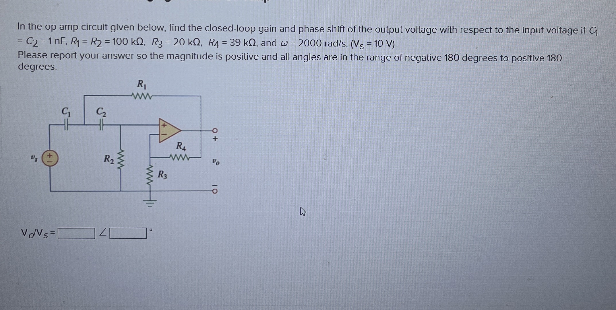 In the op amp circuit given below, find the | Chegg.com