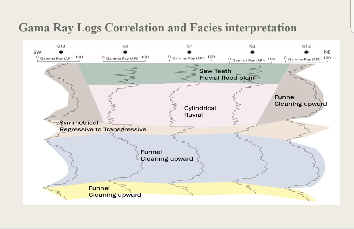 Solved Gama Ray Logs Correlation and Facies interpretation | Chegg.com