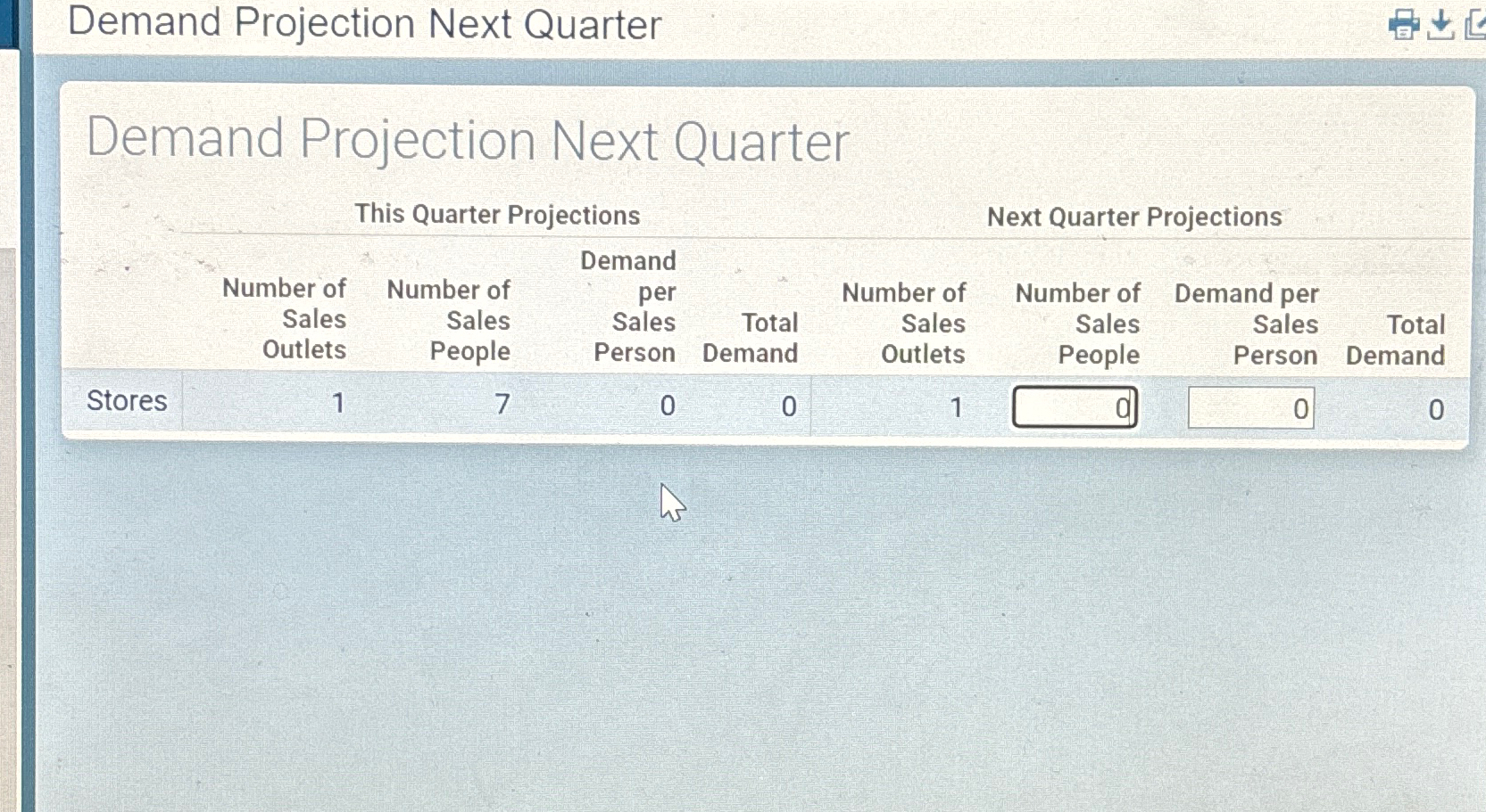 Solved Demand Projection Next QuarterDemand Projection Next | Chegg.com