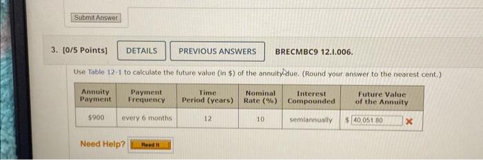 Solved Use Table 12 1 To Calculate The Future Value In