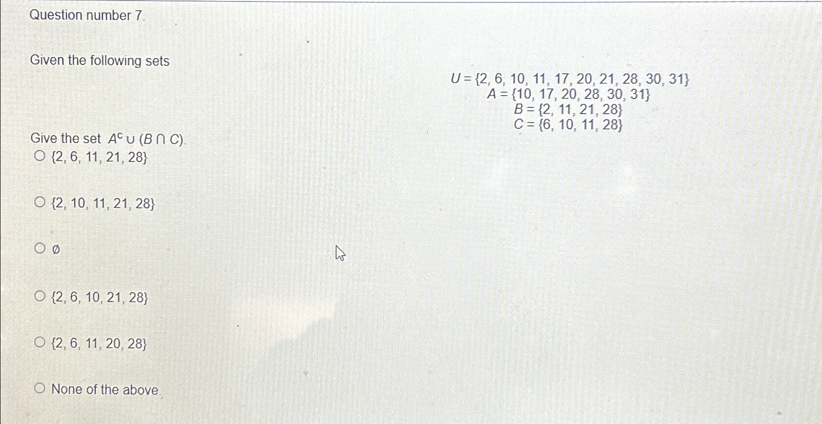 Solved Question number 7.Given the following | Chegg.com