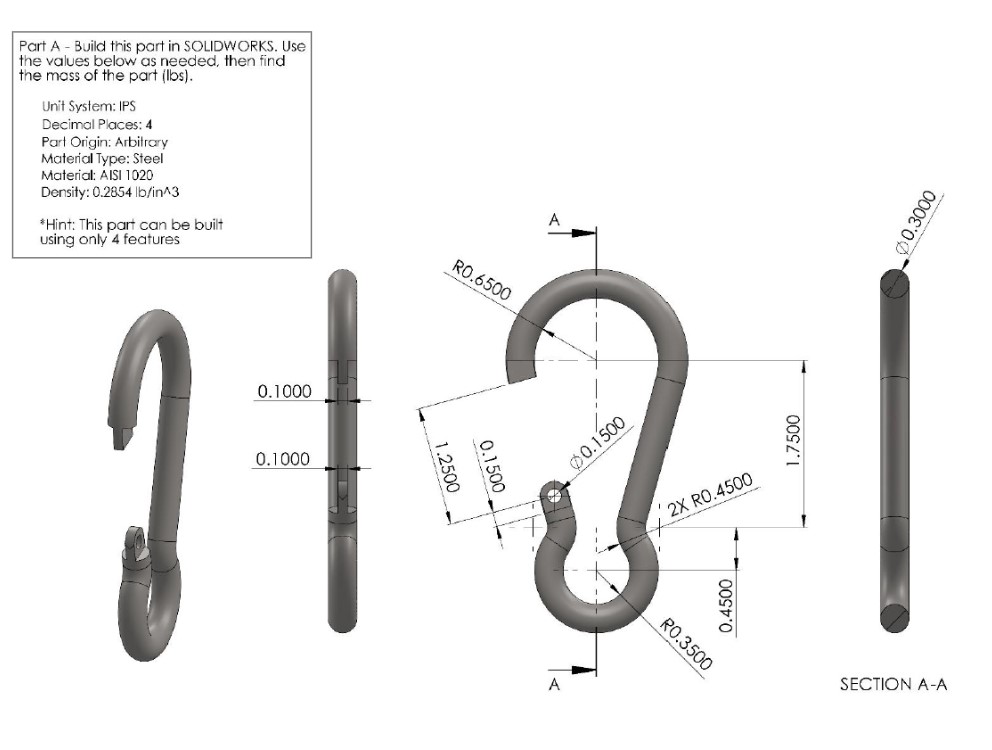Solved Create this in solidworks with screenshots. Include | Chegg.com
