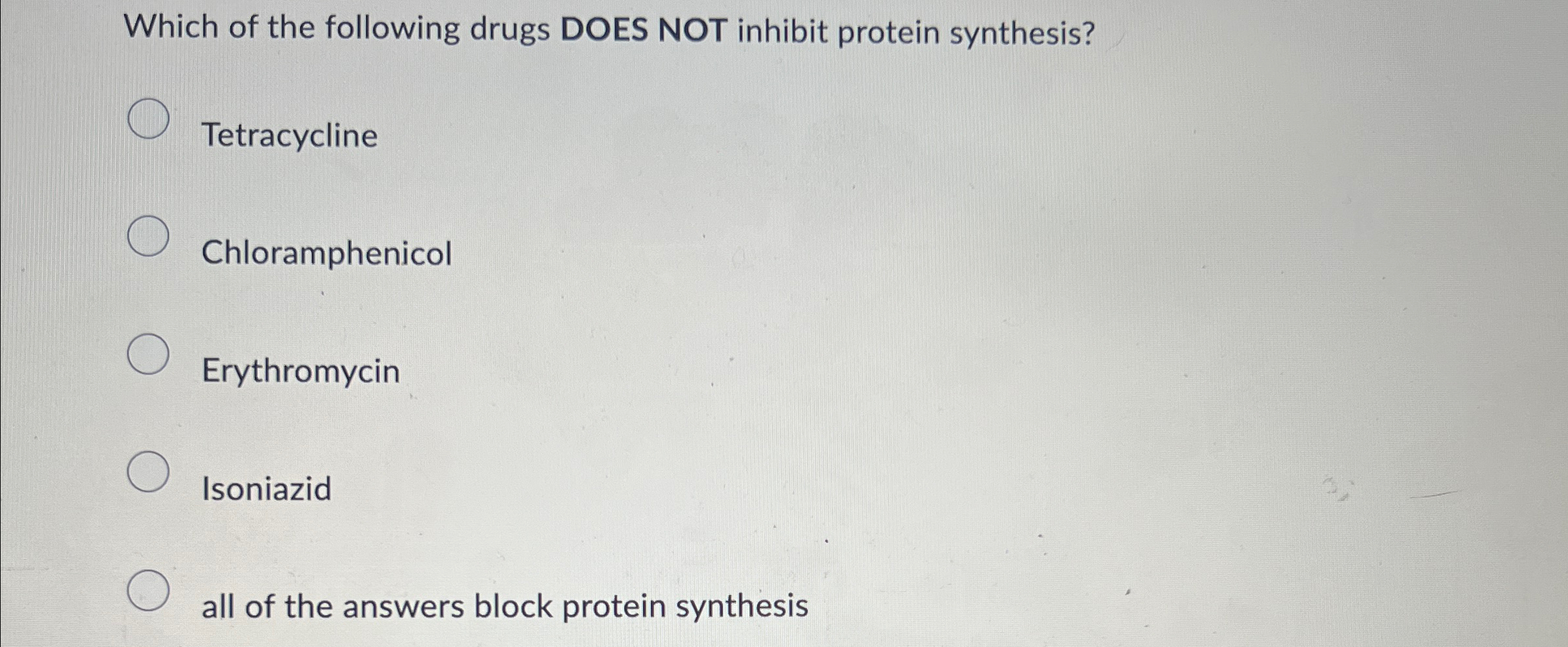 Solved Which of the following drugs DOES NOT inhibit protein | Chegg.com