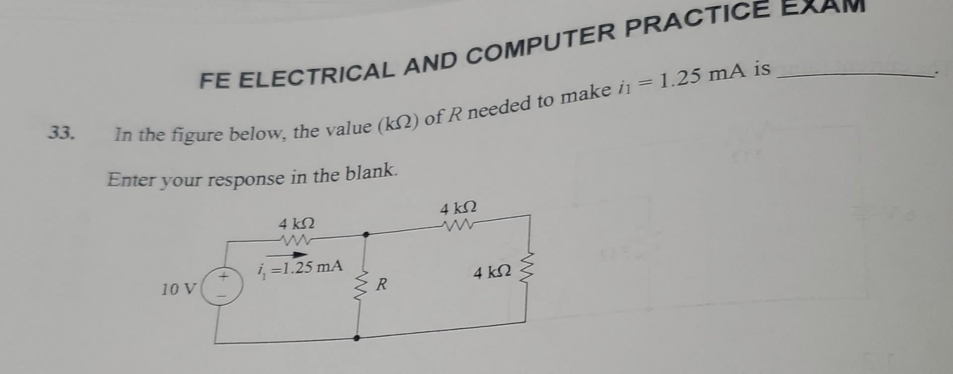 Solved FE ELECTRICAL AND COMPUTER 33. In the figure below, | Chegg.com