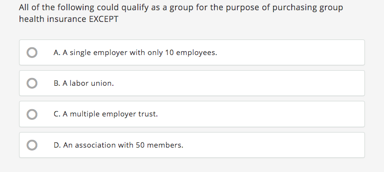 Solved All of the following could qualify as a group for the | Chegg.com