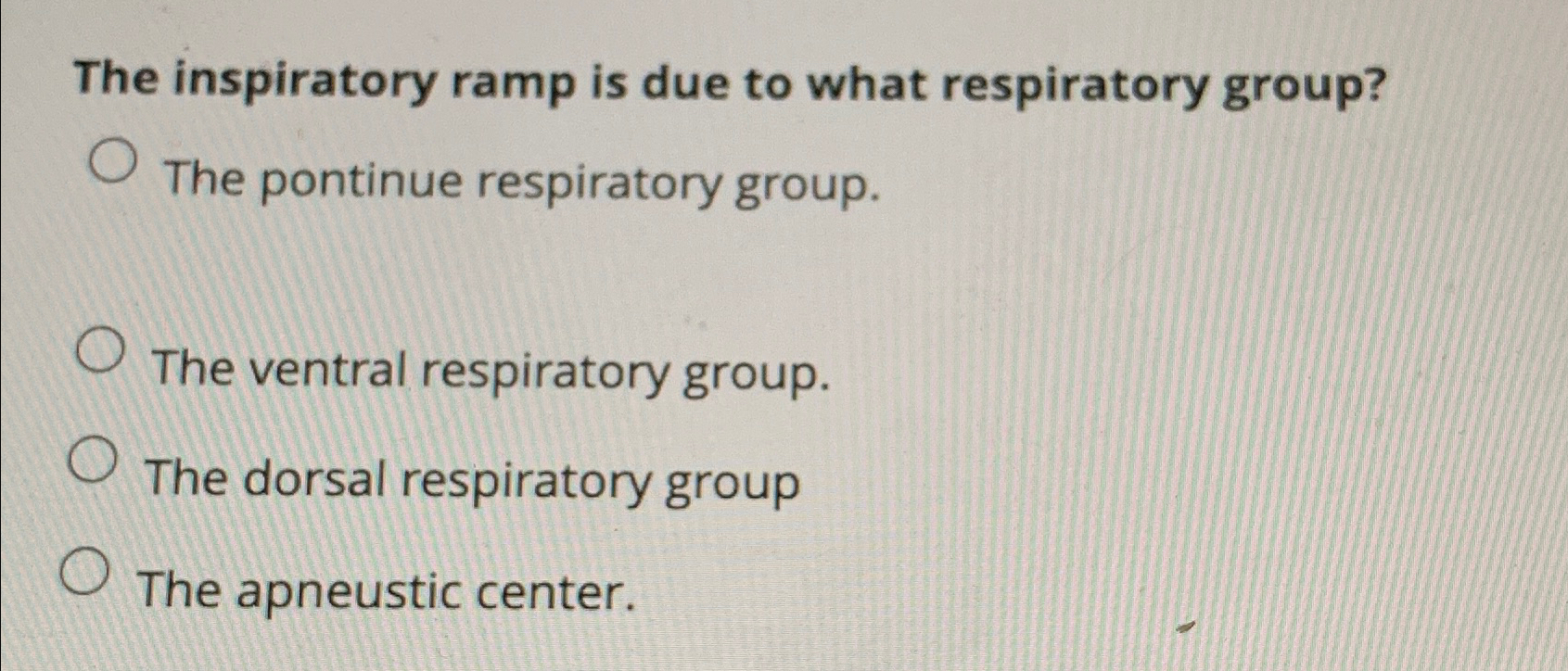 Solved The inspiratory ramp is due to what respiratory | Chegg.com