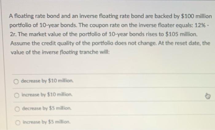 Solved A floating rate bond and an inverse floating rate | Chegg.com