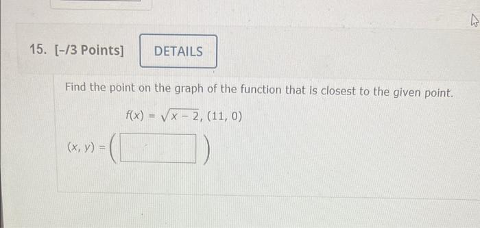 Solved Find the point on the graph of the function that is | Chegg.com