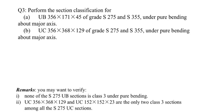 Q3: Perform the section classification for (a) UB 356 | Chegg.com