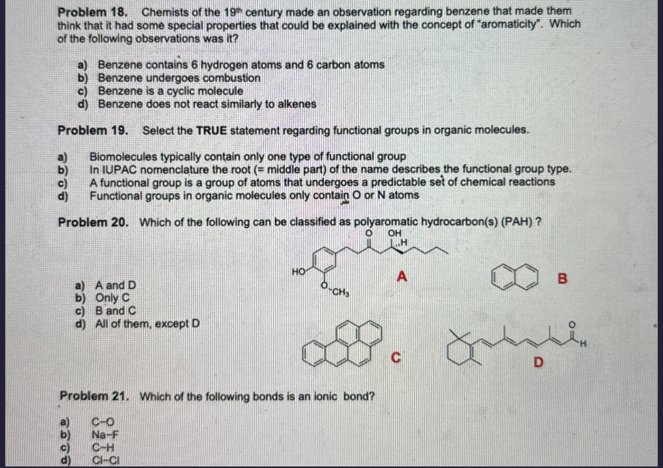 Solved Can someone please answer #18-#21 ﻿ALL OF THEM, if | Chegg.com