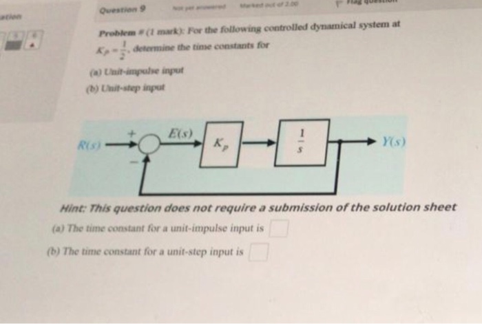 Solved Problem or the following controlled dynamical system | Chegg.com