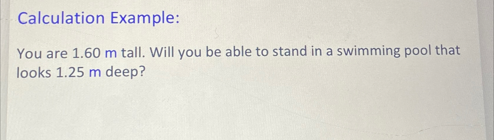 Solved Calculation Example:You are 1.60m ﻿tall. Will you be | Chegg.com