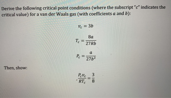 Solved Derive the following critical point conditions (where | Chegg.com