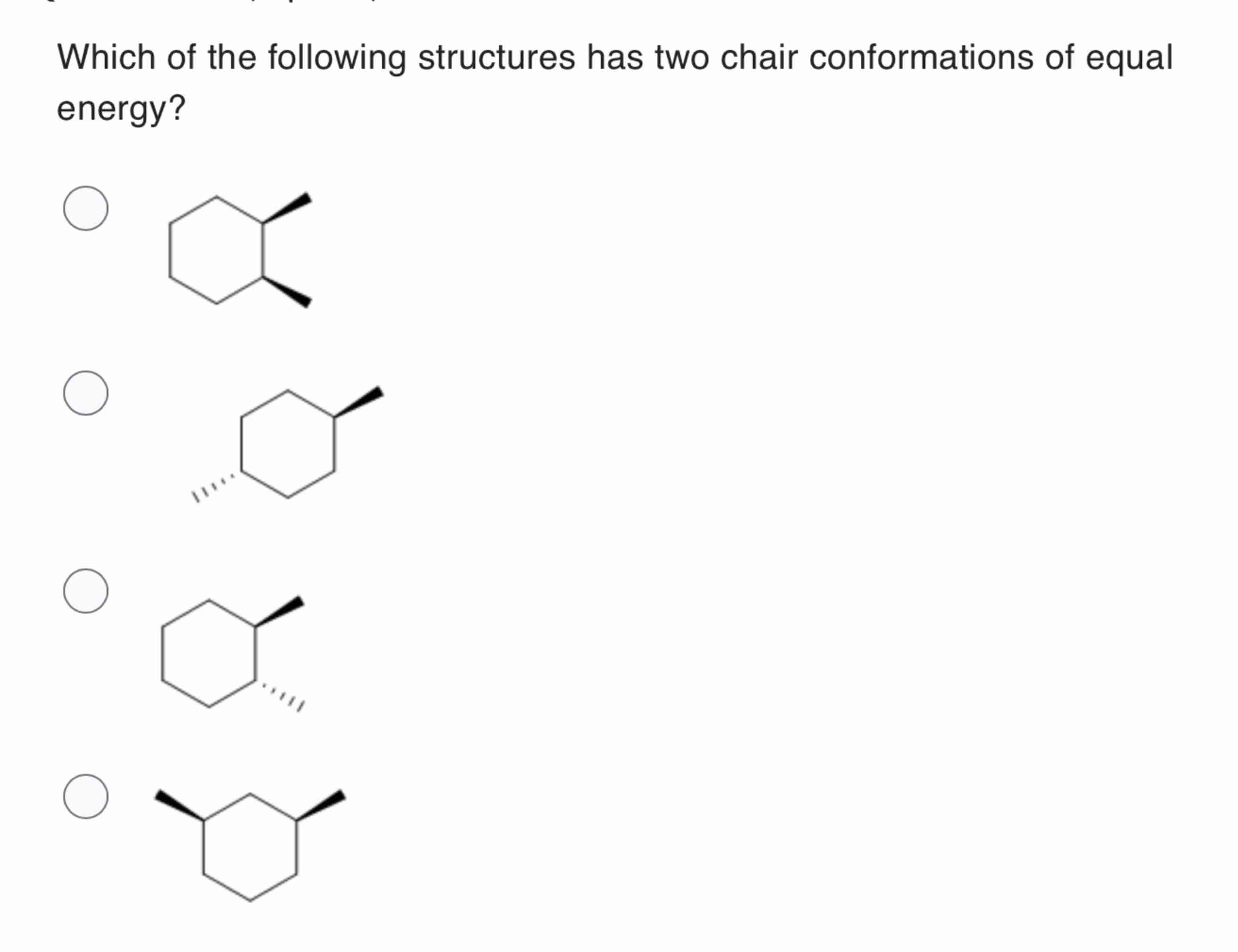 Solved by an EXPERT Which of the following structures has two chair | Chegg.com